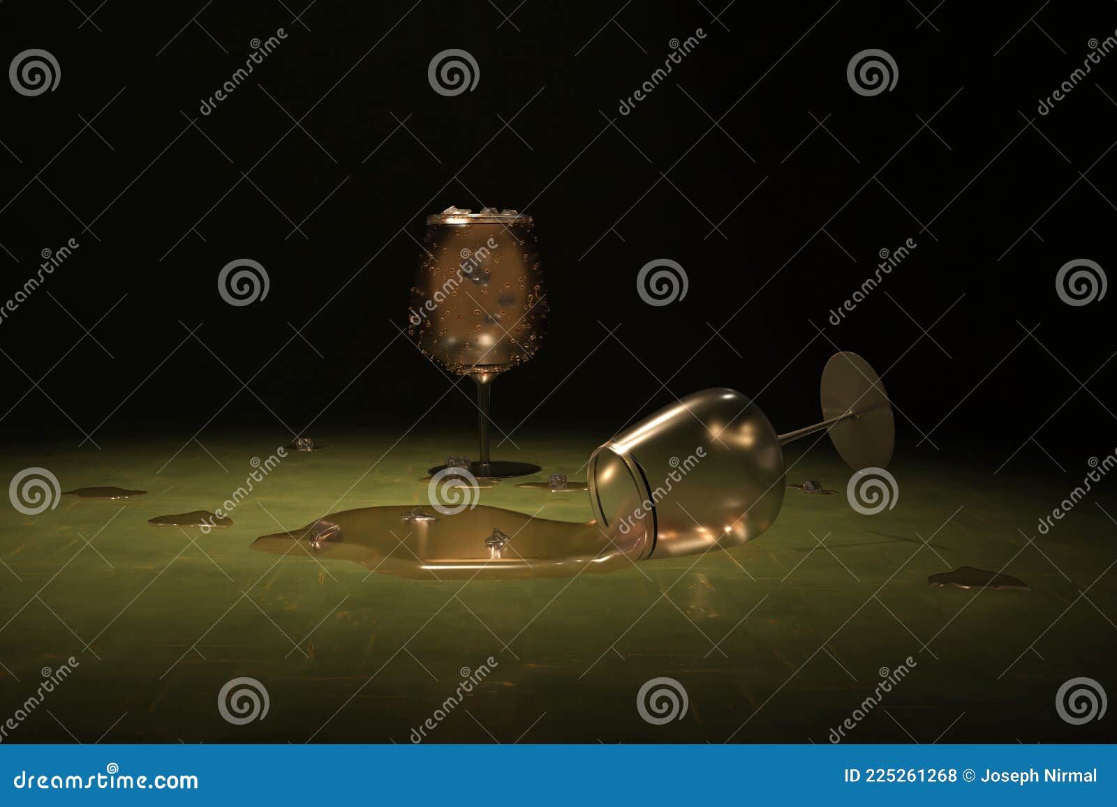 3 D the fallen glass stock photo. Image of lighting - 225261268