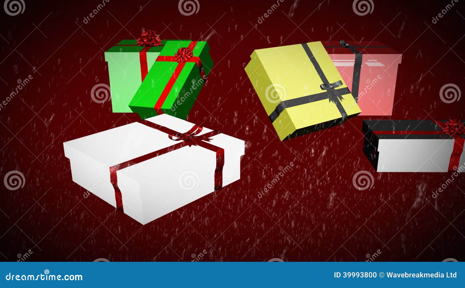 3D Falling Christmas Presents 5 Stock Footage - Video of color, 1080: ...