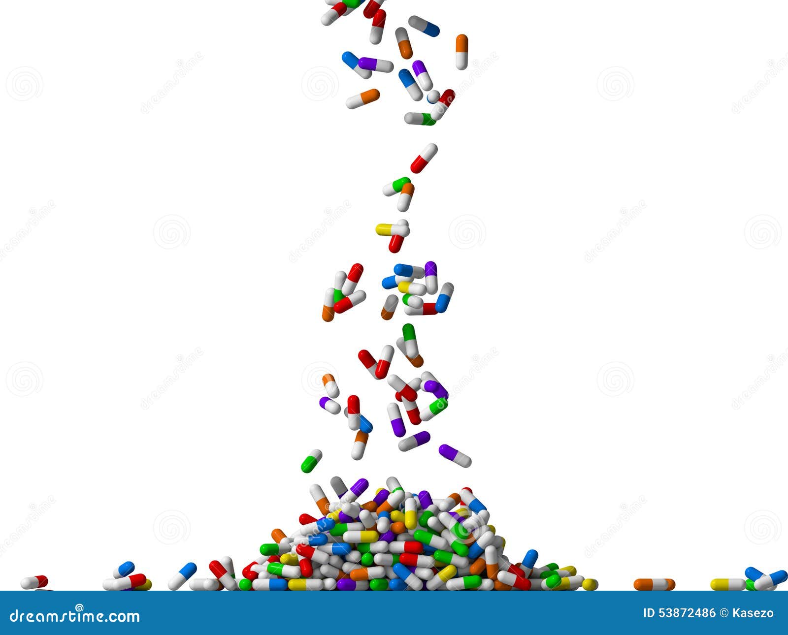 3d Falling Random Colored Pills Rain. Stock Illustration - Illustration ...