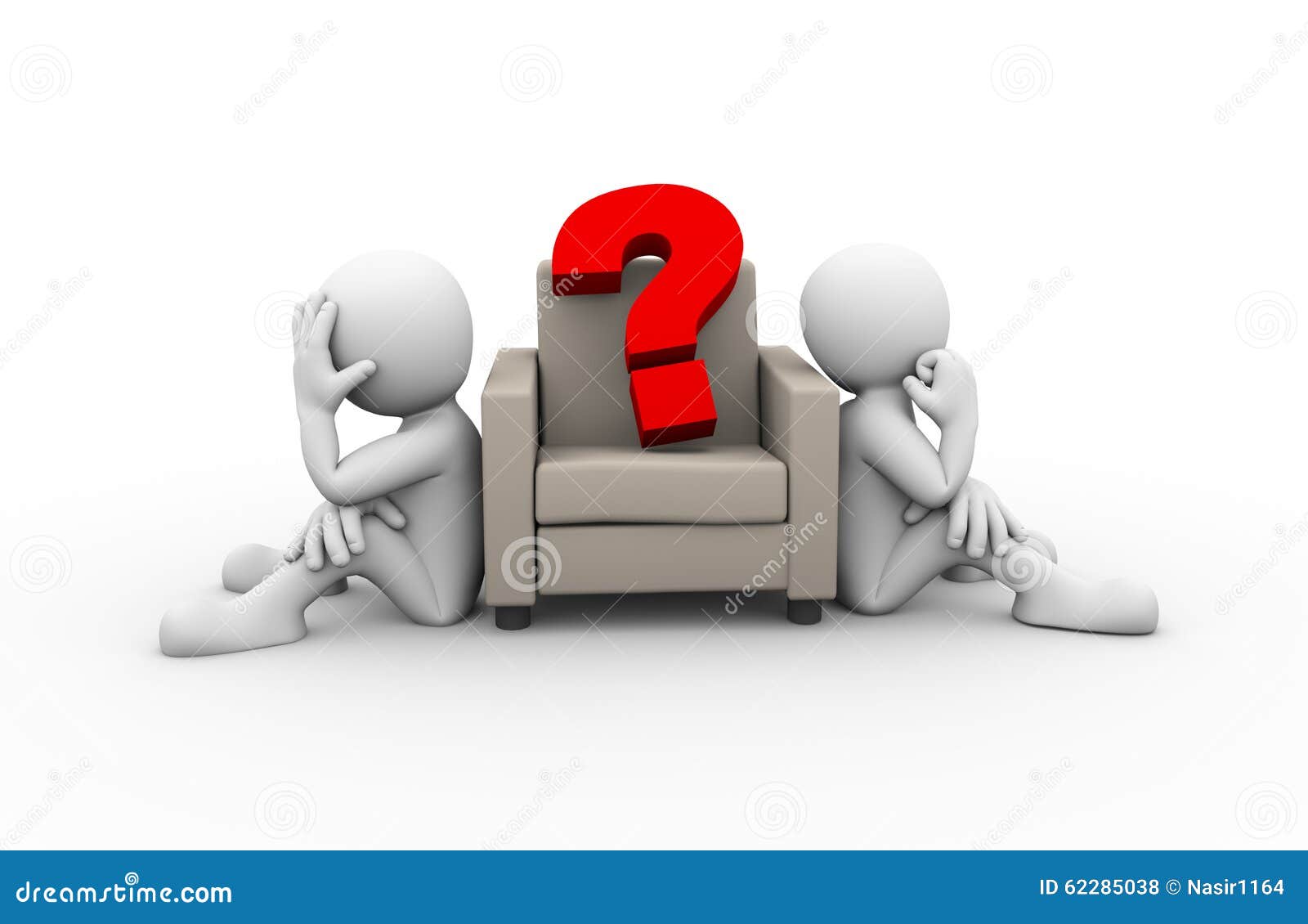 3d Family Dispute Problems and Question Mark Stock Illustration ...