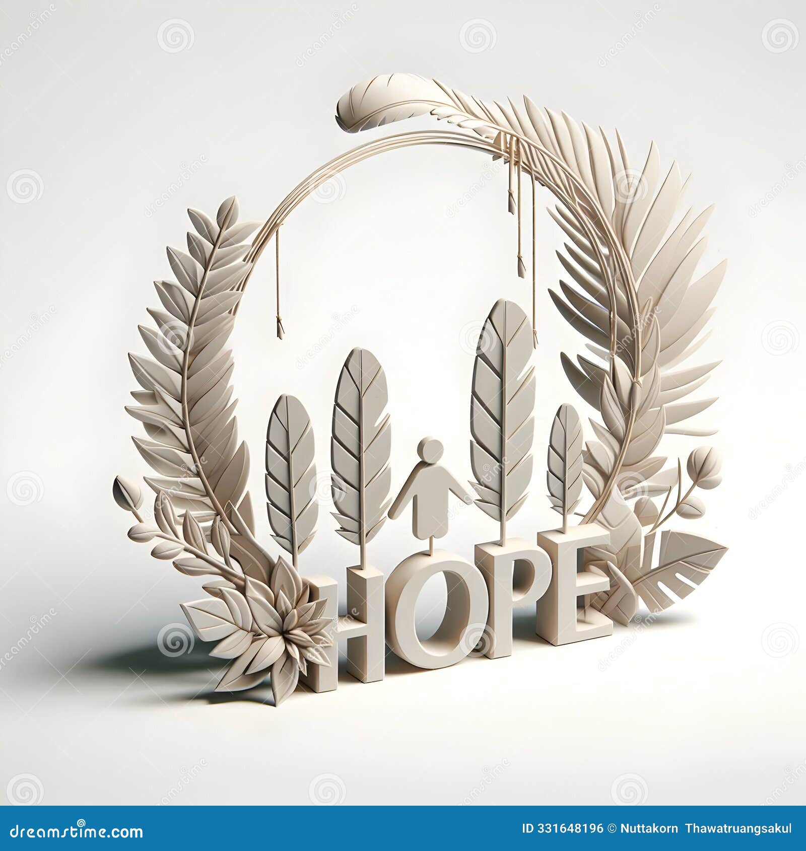 3D Family Diversity Feather Frame with Hope Text Concept As a ...