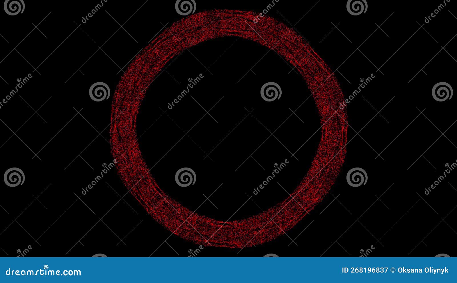 3D Fantastic Ring on Black Background. Object Dissolved Red Flickering ...