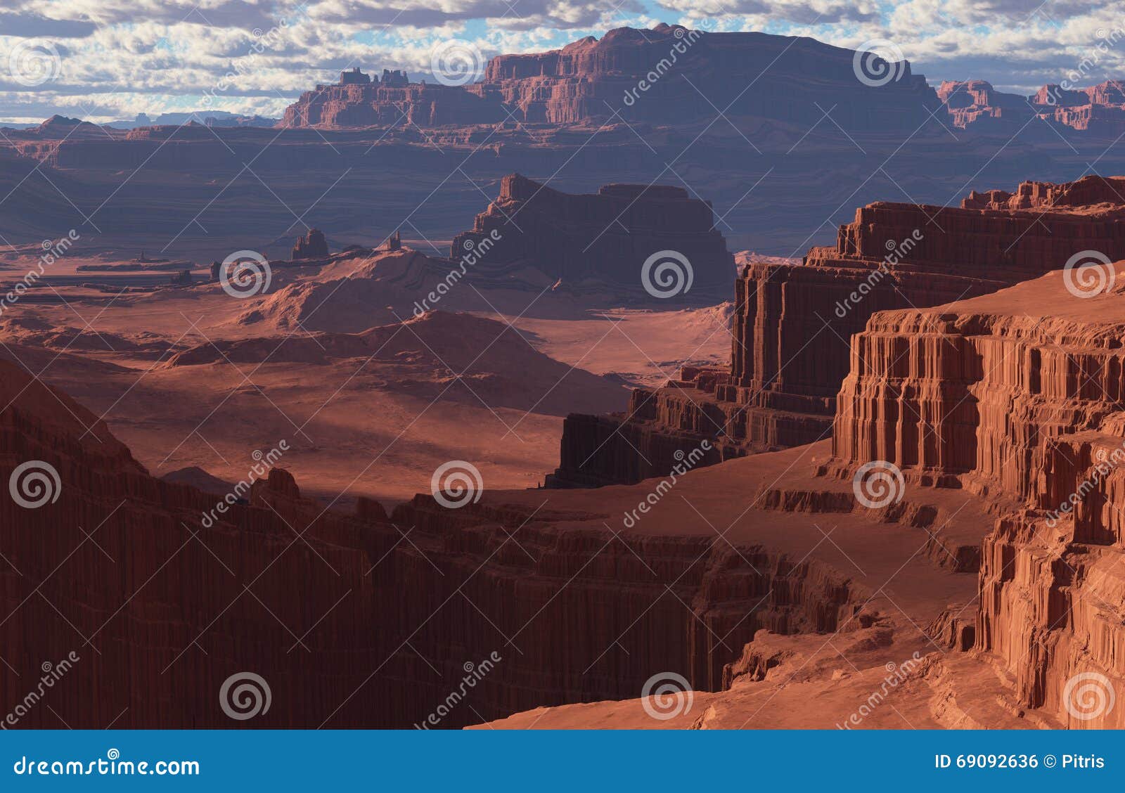3D Fantasy Desert Landscape With Great Sand Dunes Stock Photo ...