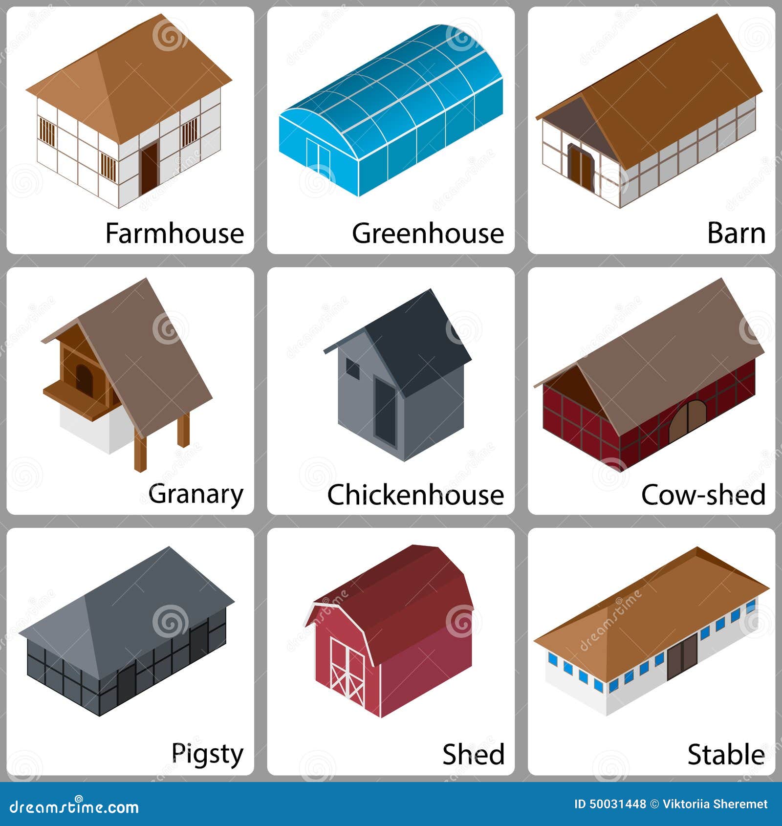 Farm Buildings Vector, Drawing, House, Wood | CartoonDealer.com #83372790
