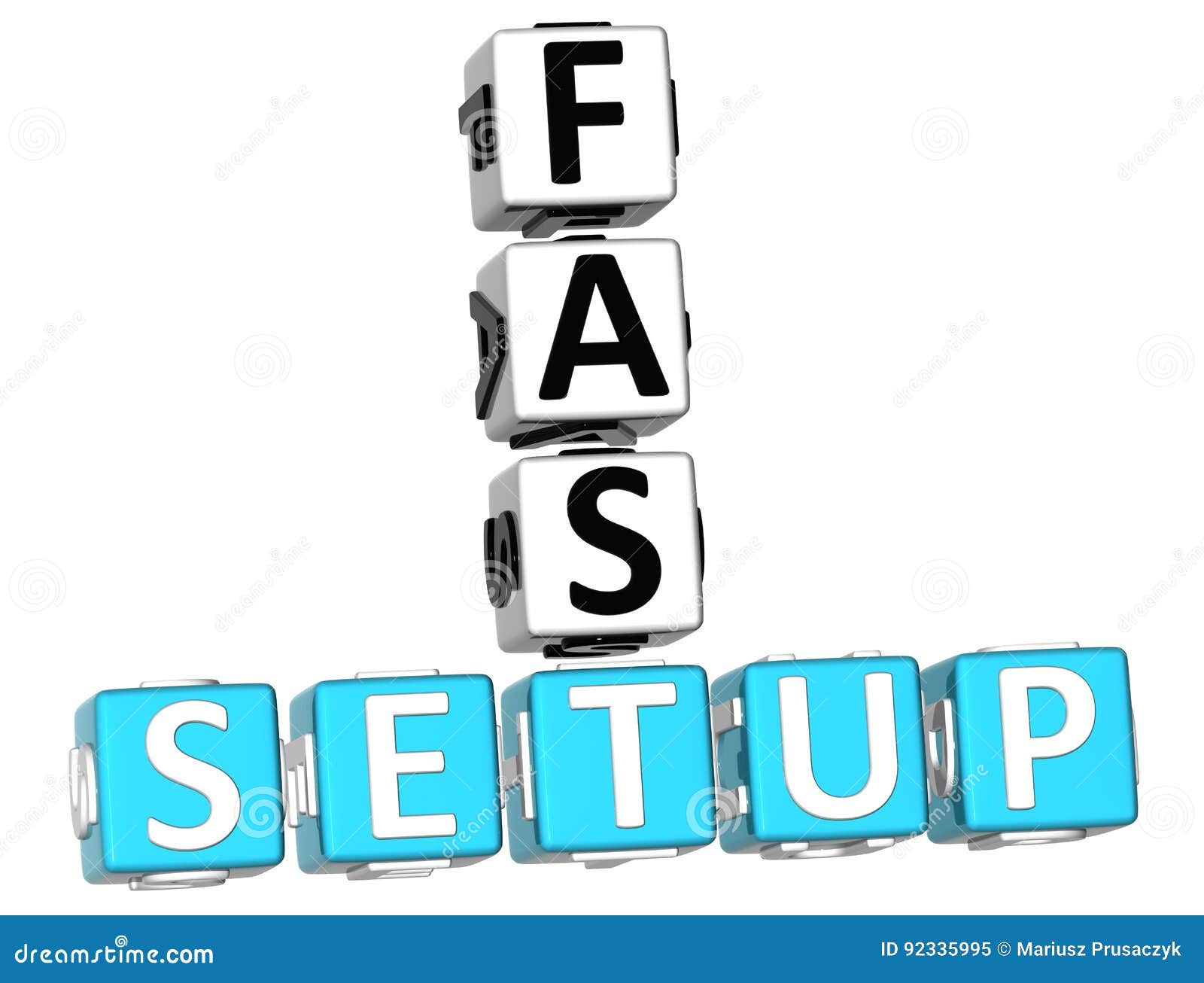 3D Fast Setup Crossword stock illustration. Illustration of cubes ...