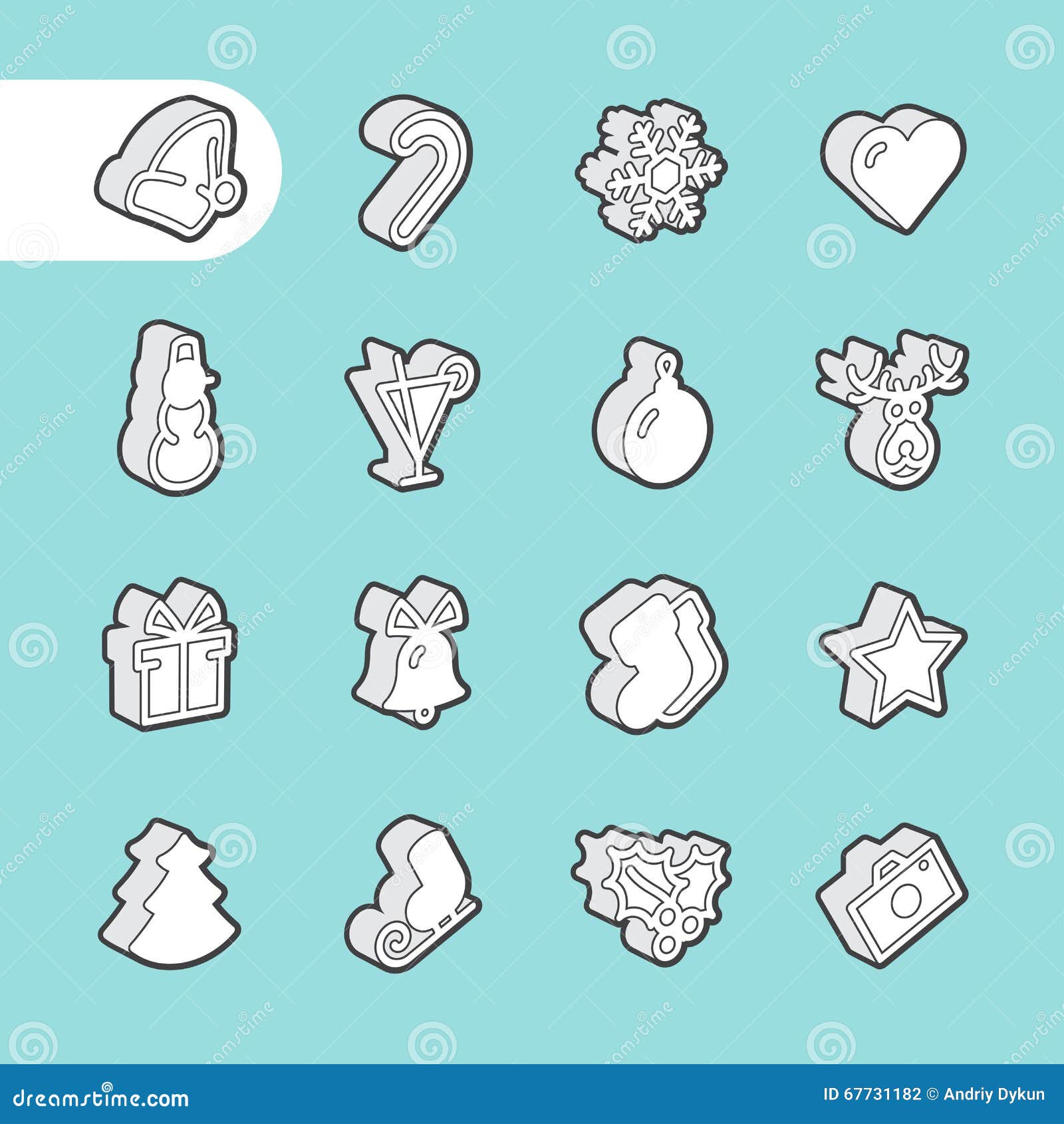 3D Fat Line Icons stock vector. Illustration of icon - 67731182