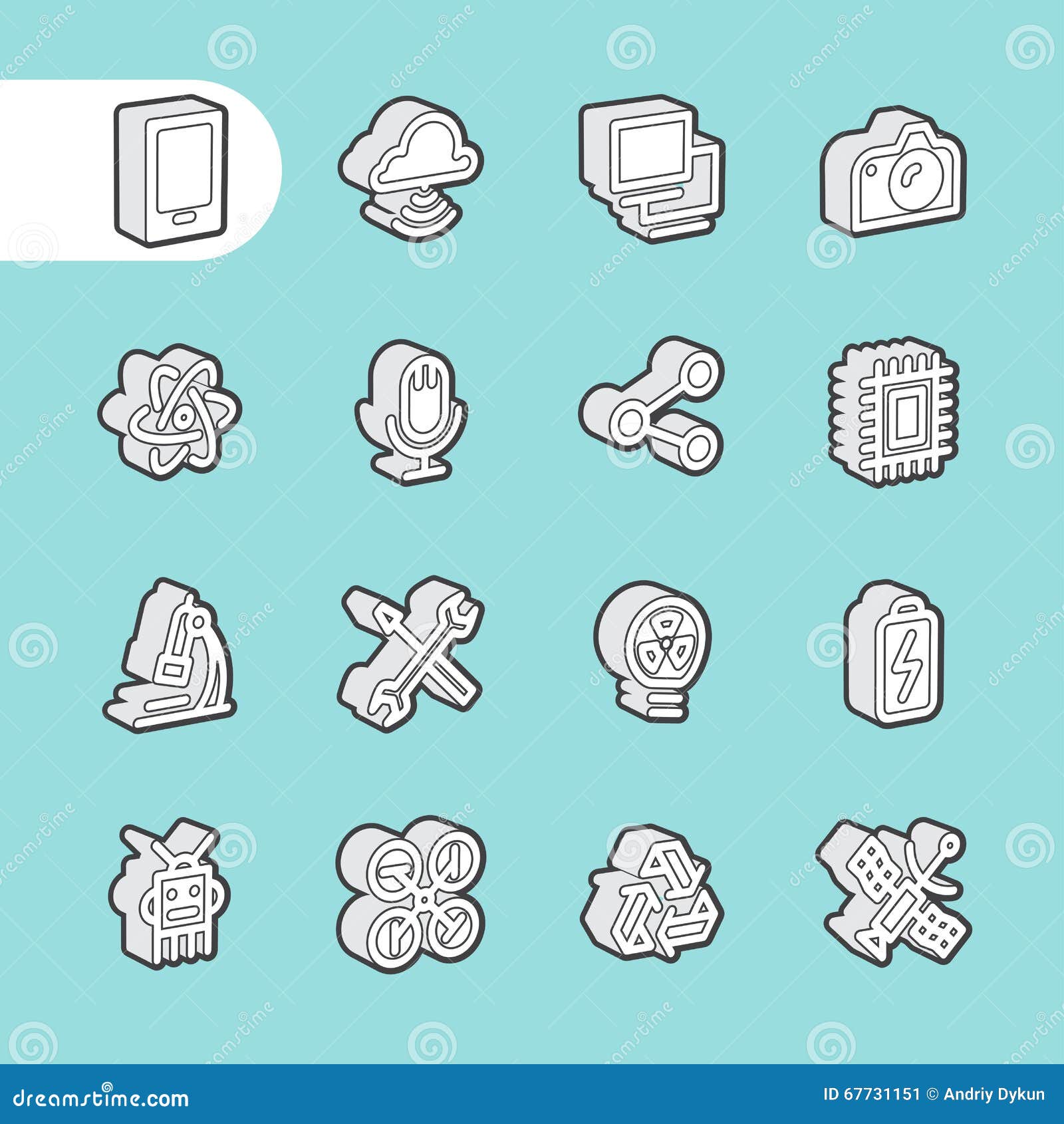 3D Fat Line Icons stock vector. Illustration of line - 67731151