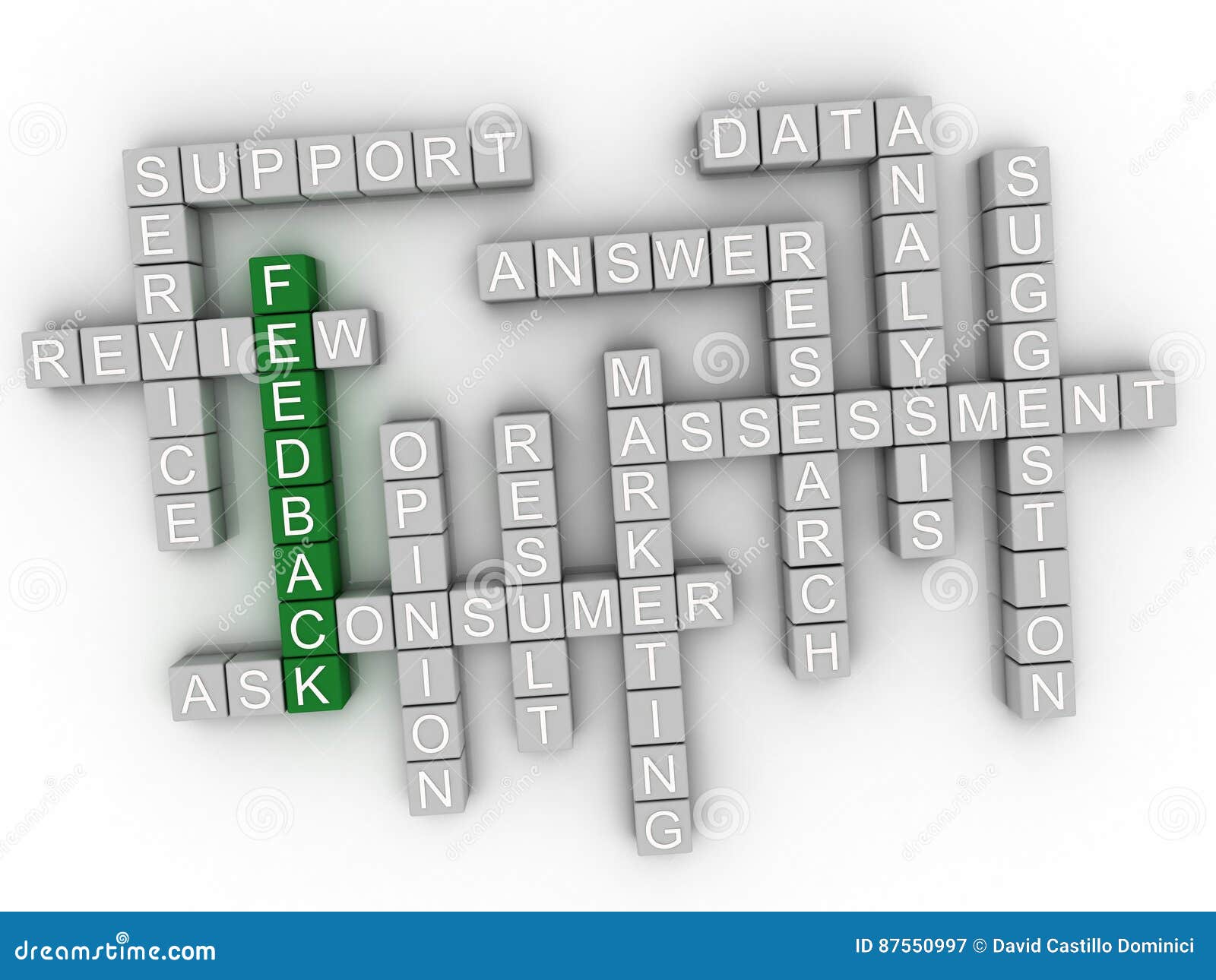 3d Feedback Concept Word Cloud Stock Illustration - Illustration of ...