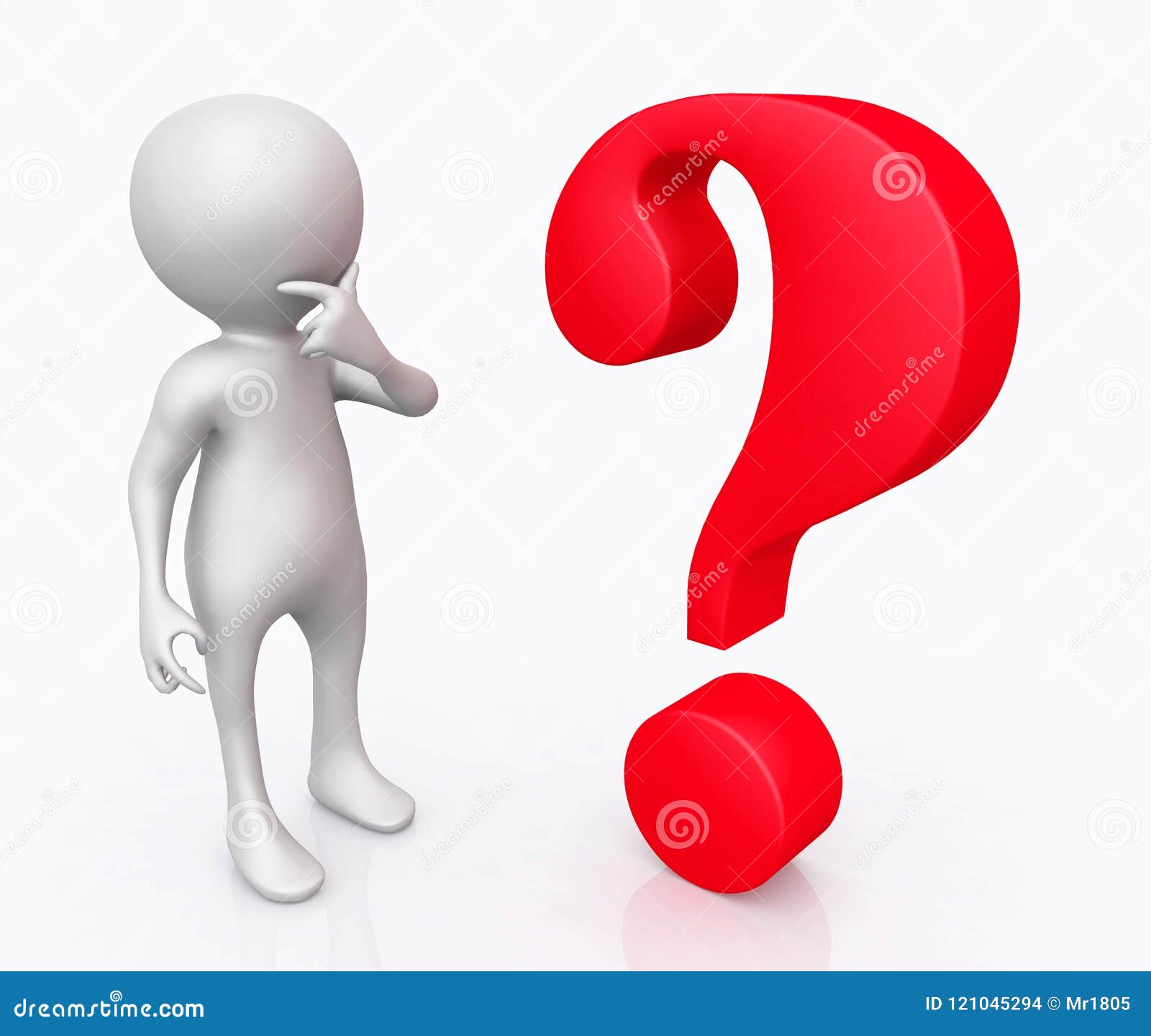 3D Figure with Question Mark Stock Illustration - Illustration of ...