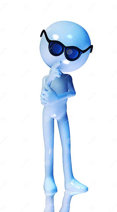 3d figure thinking stock illustration. Illustration of stress - 59050321