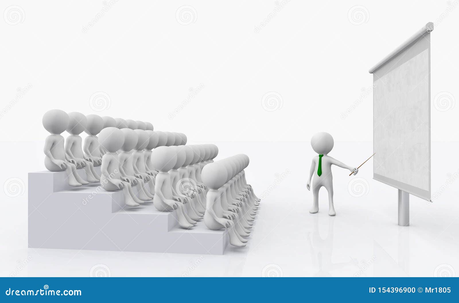 3D Figures As Lecturer and Students in the Lecture Hall Stock ...