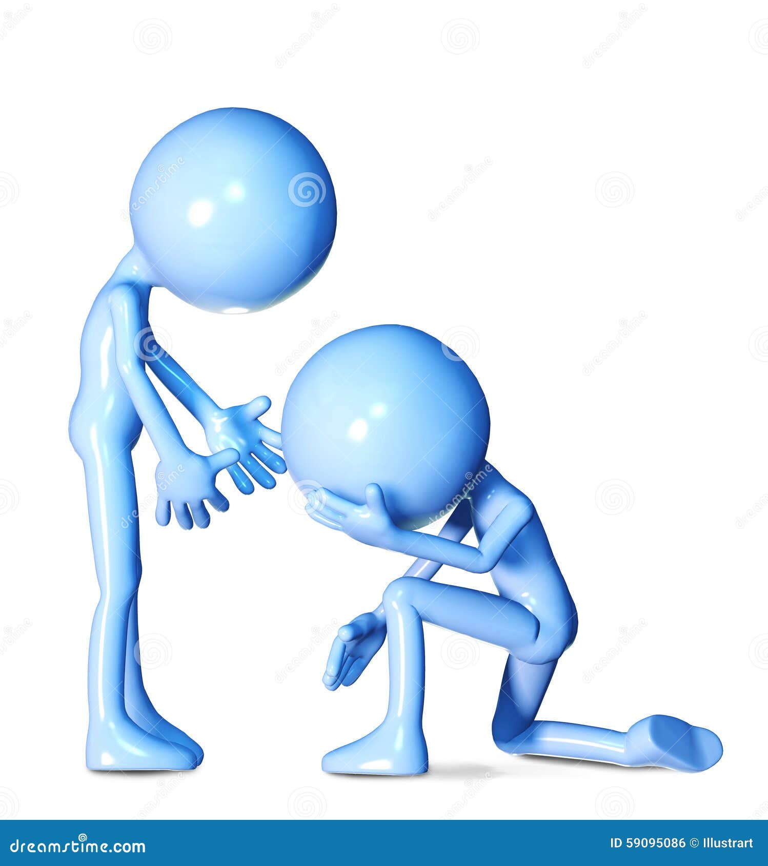 3d figures asking for help stock illustration. Illustration of couple ...
