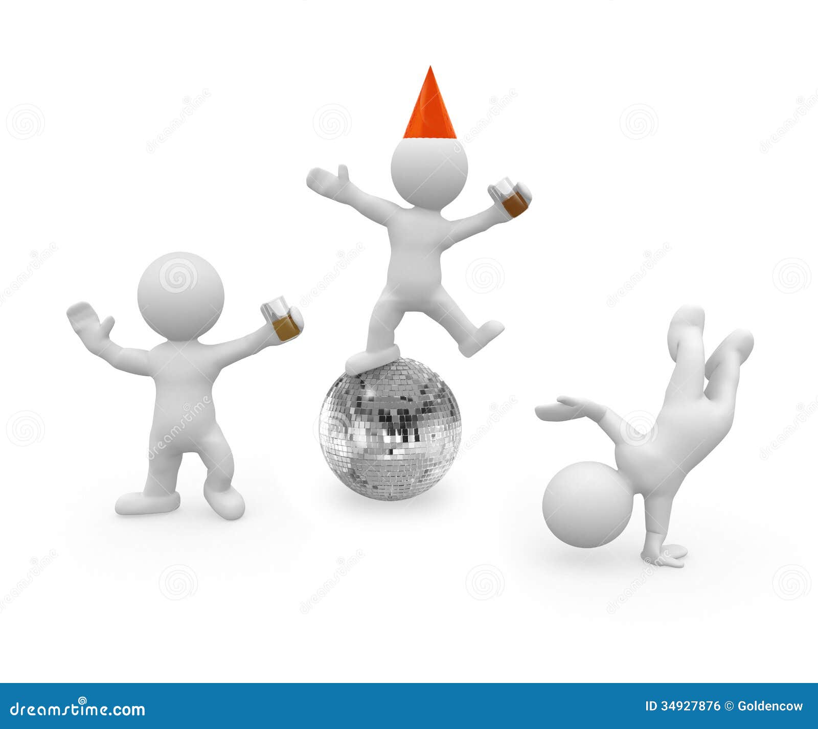 3d Figures are Having a Big Party Stock Illustration - Illustration of ...