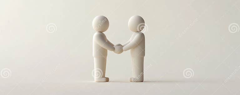 3d Figures Shaking Hands on Minimal Background. Teamwork and ...