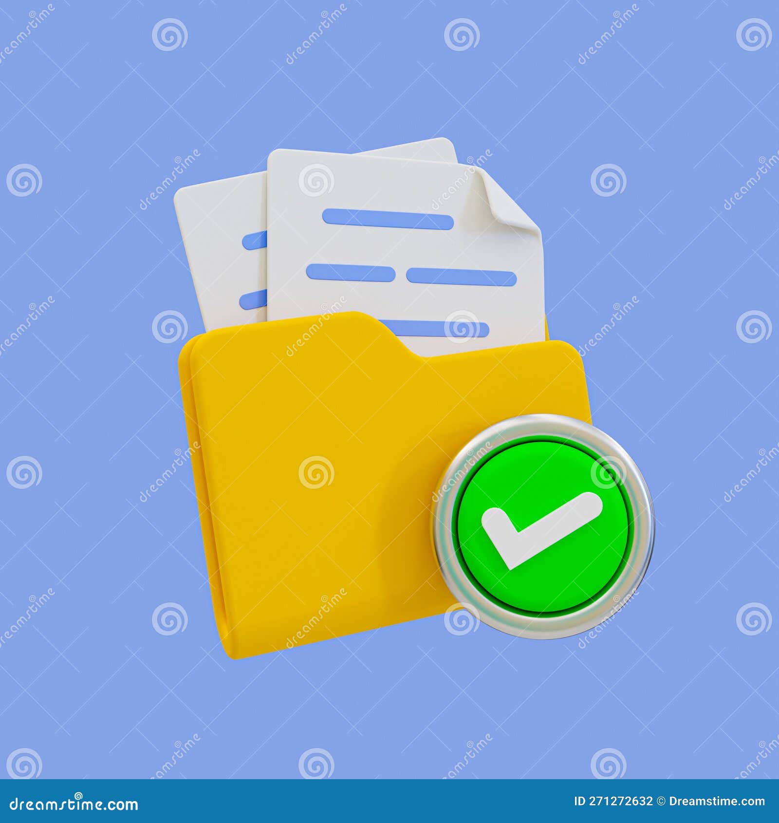 3d File Correct. Paperwork Approved. Document with a Green Check Mark ...