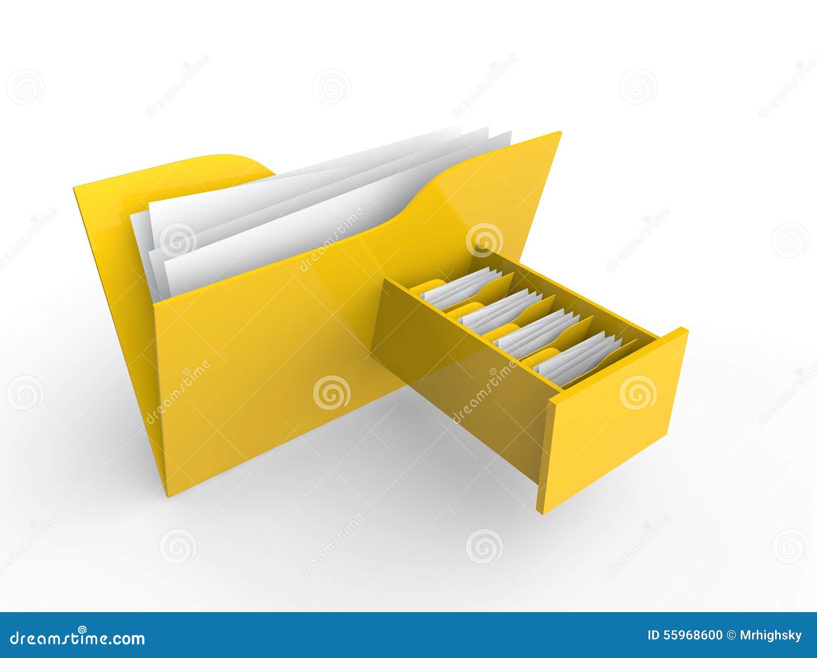 3d File Folder with File Drawer Stock Illustration - Illustration of ...