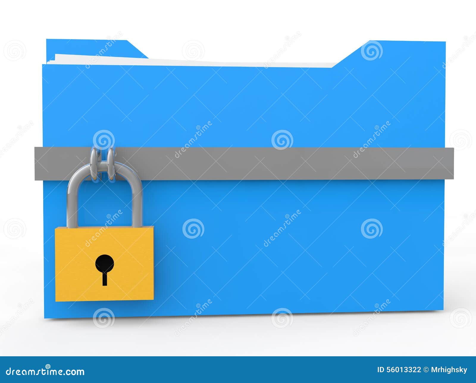 3d file folder with lock stock illustration. Illustration of privacy ...