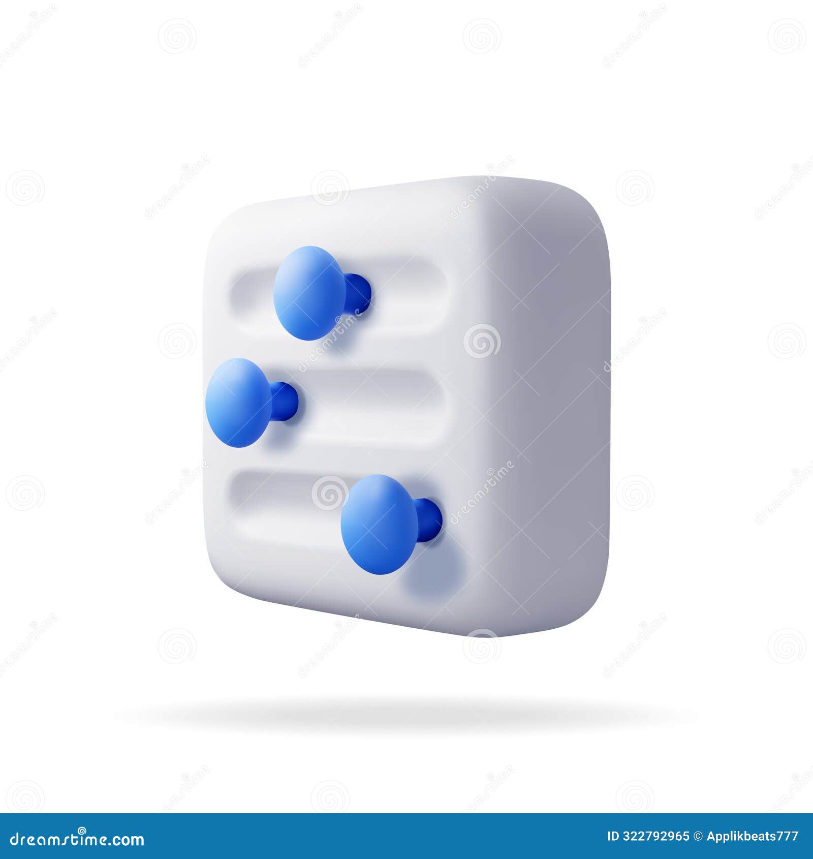 3D Filter Button Icon Isolated on White Stock Vector - Illustration of ...