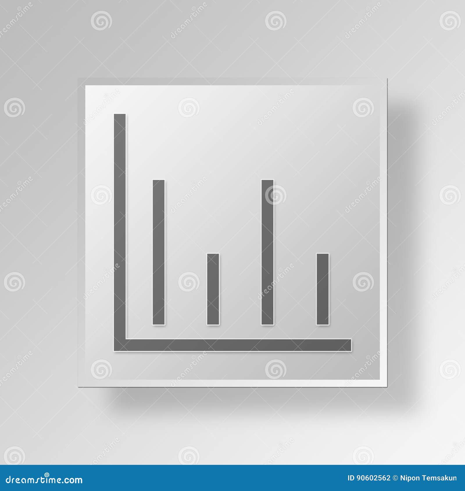 3D Financial Chart Icon Business Concept Stock Illustration ...