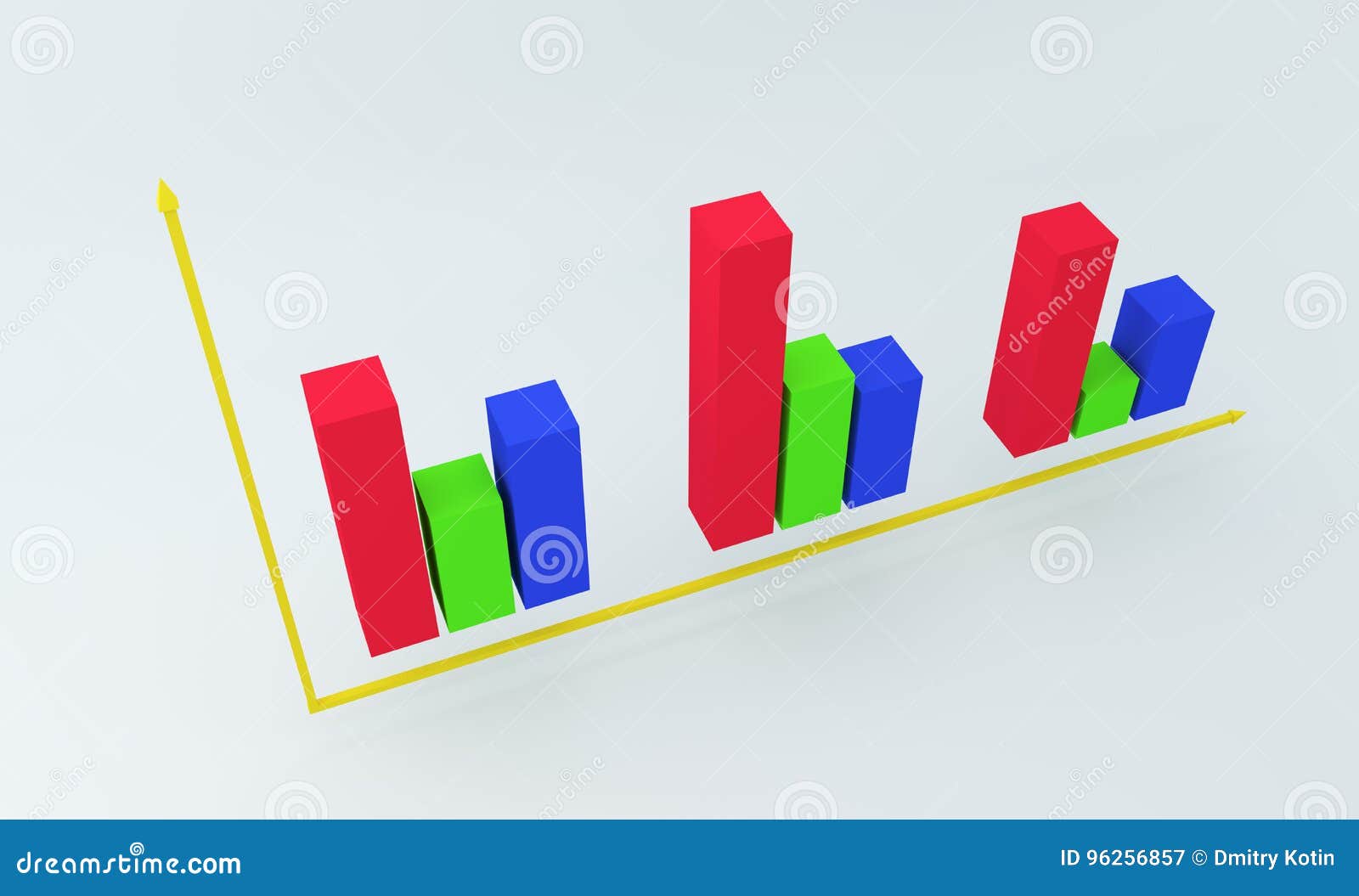 3D Financial Colorful Chart. 3D Rendering. Stock Illustration ...