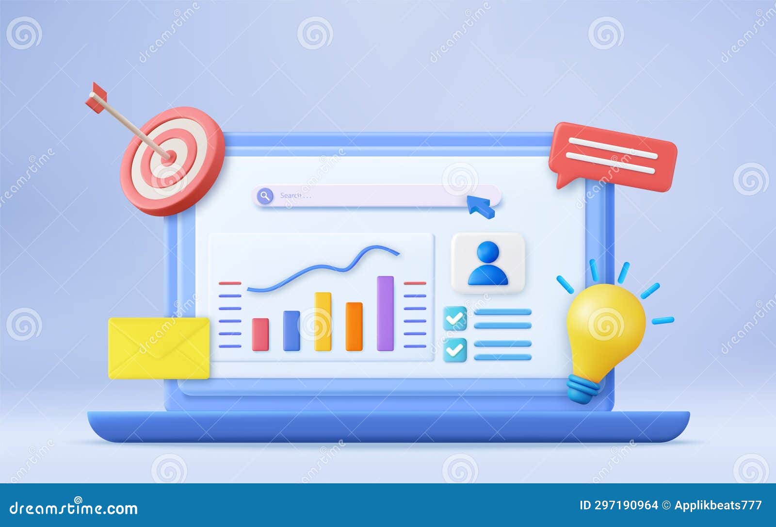 3d Financial report chart stock illustration. Illustration of analysis ...