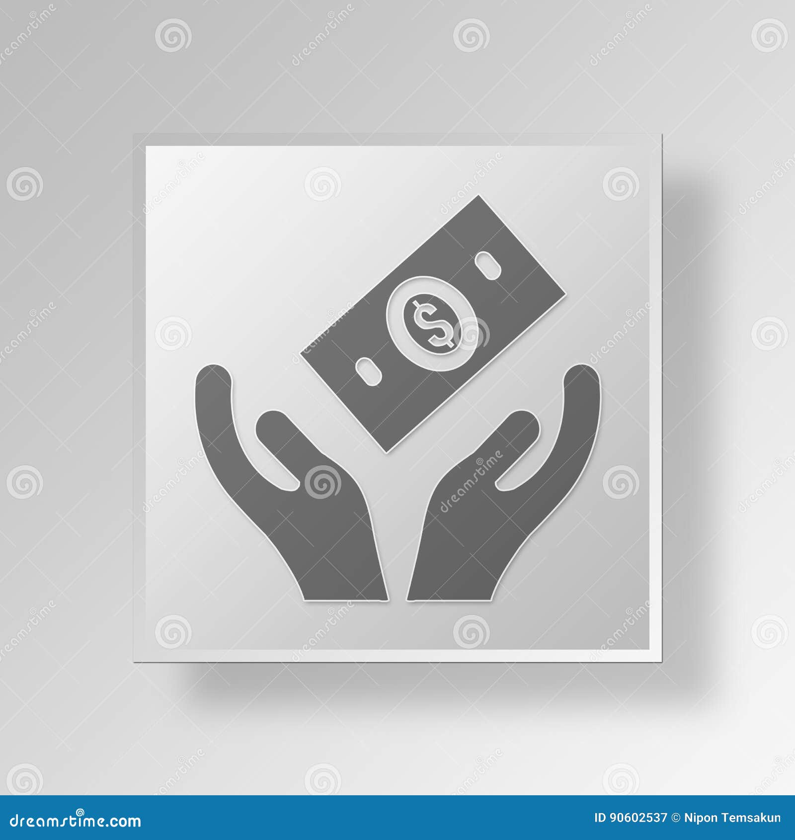 3D Financial Support Icon Business Concept Stock Illustration ...