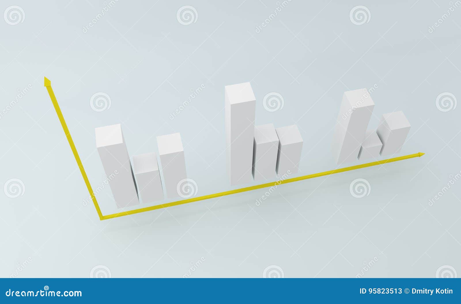 3D Financial White Chart. 3D Rendering. Stock Illustration ...