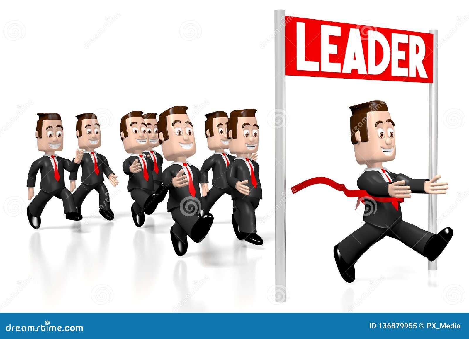 3D finish concept - leader stock illustration. Illustration of face ...