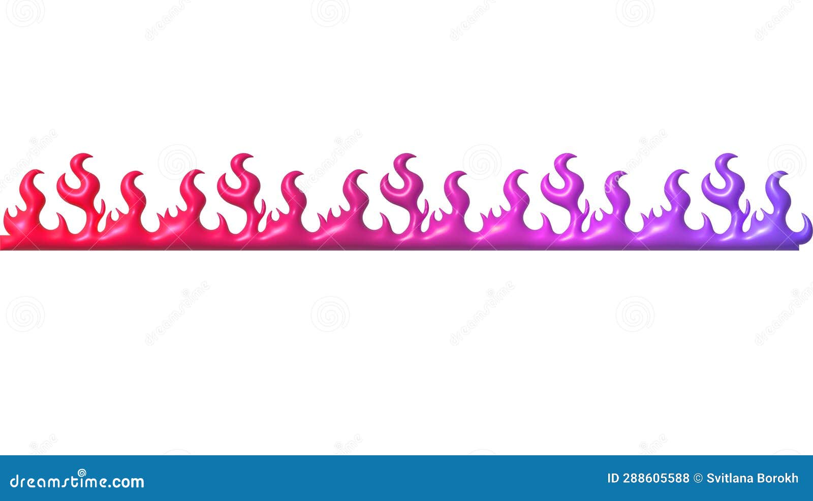 3D Fire Border in Y2K Style, Inflated Flame Reflecting 2000s Aesthetics ...