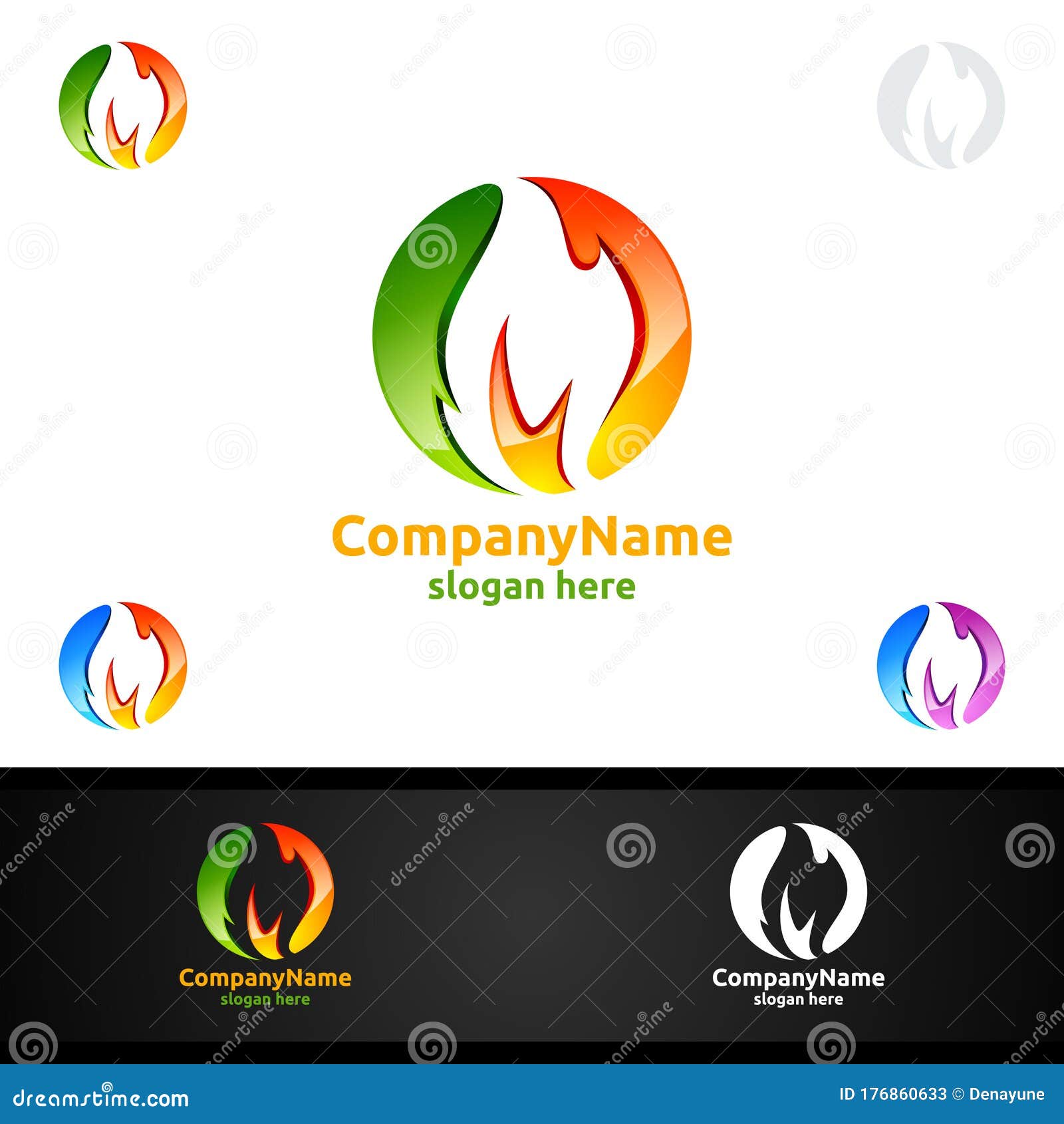 3D Fire Flame Element Logo Design Stock Vector - Illustration of fire ...
