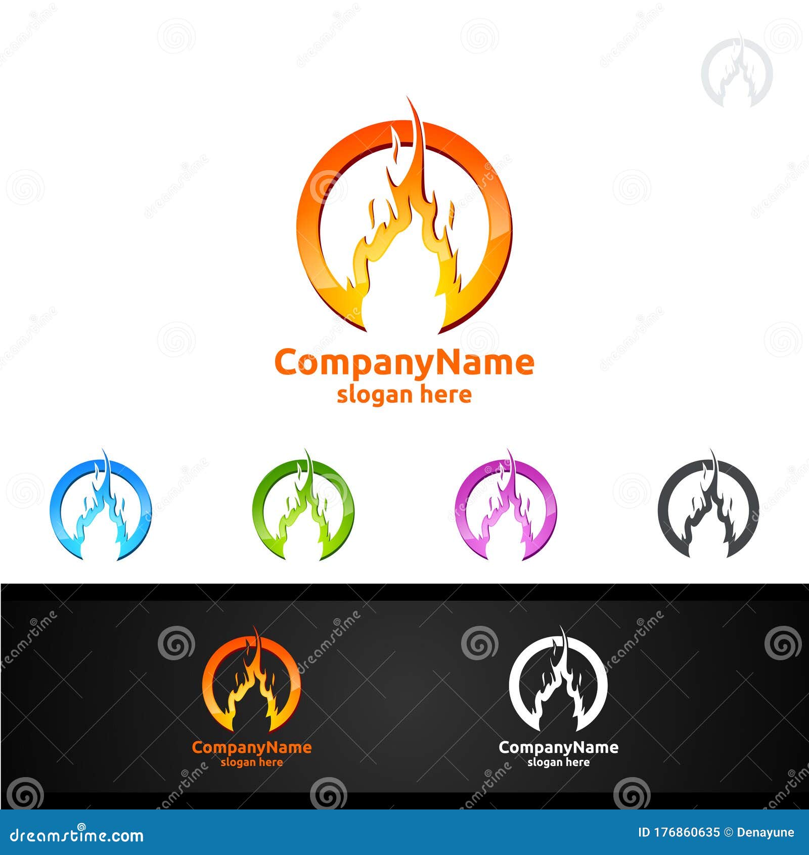 3D Fire Flame Element Logo Design Stock Vector - Illustration of heat ...