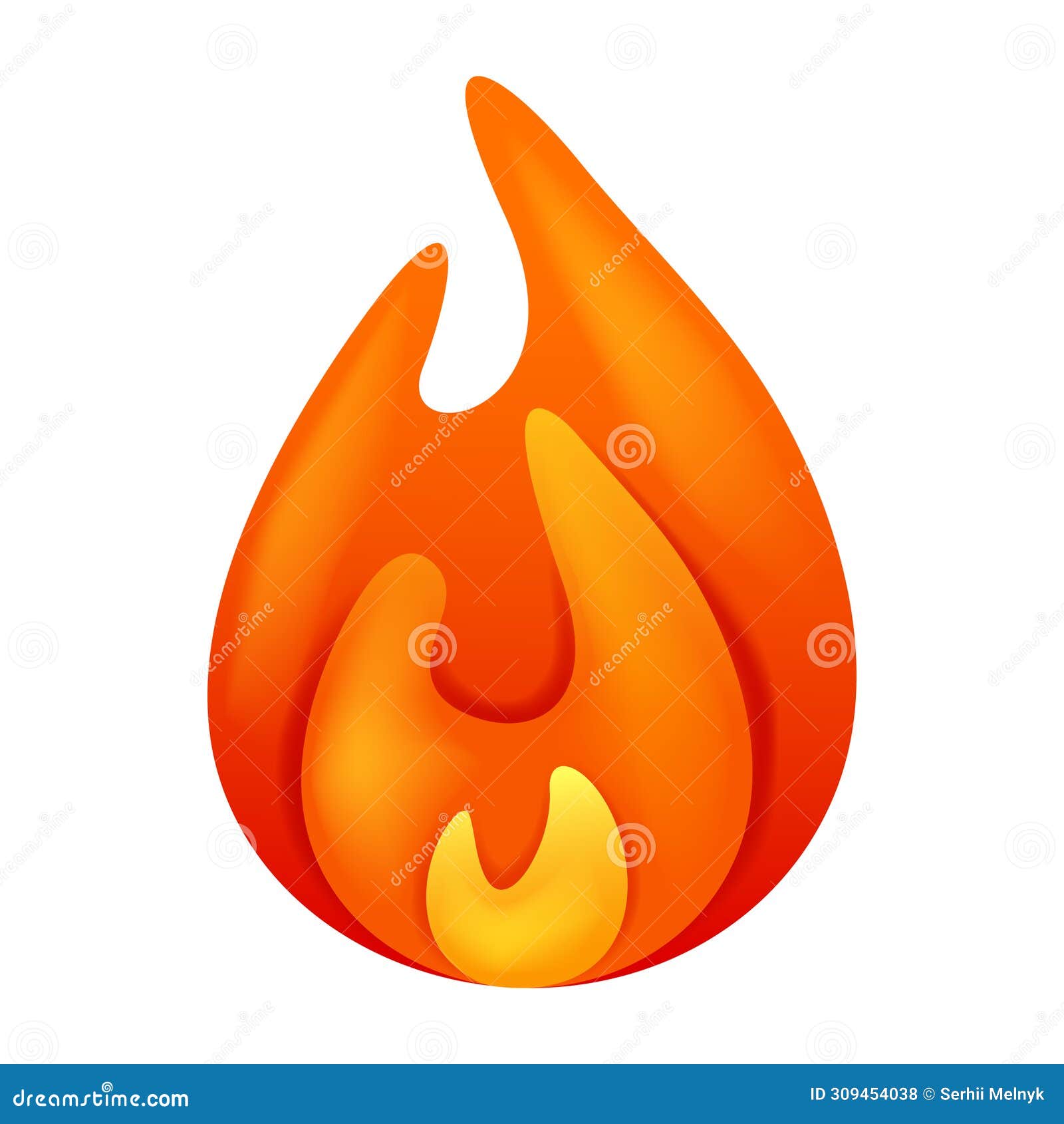 3d fire flame stock vector. Illustration of torch, flare - 309454038