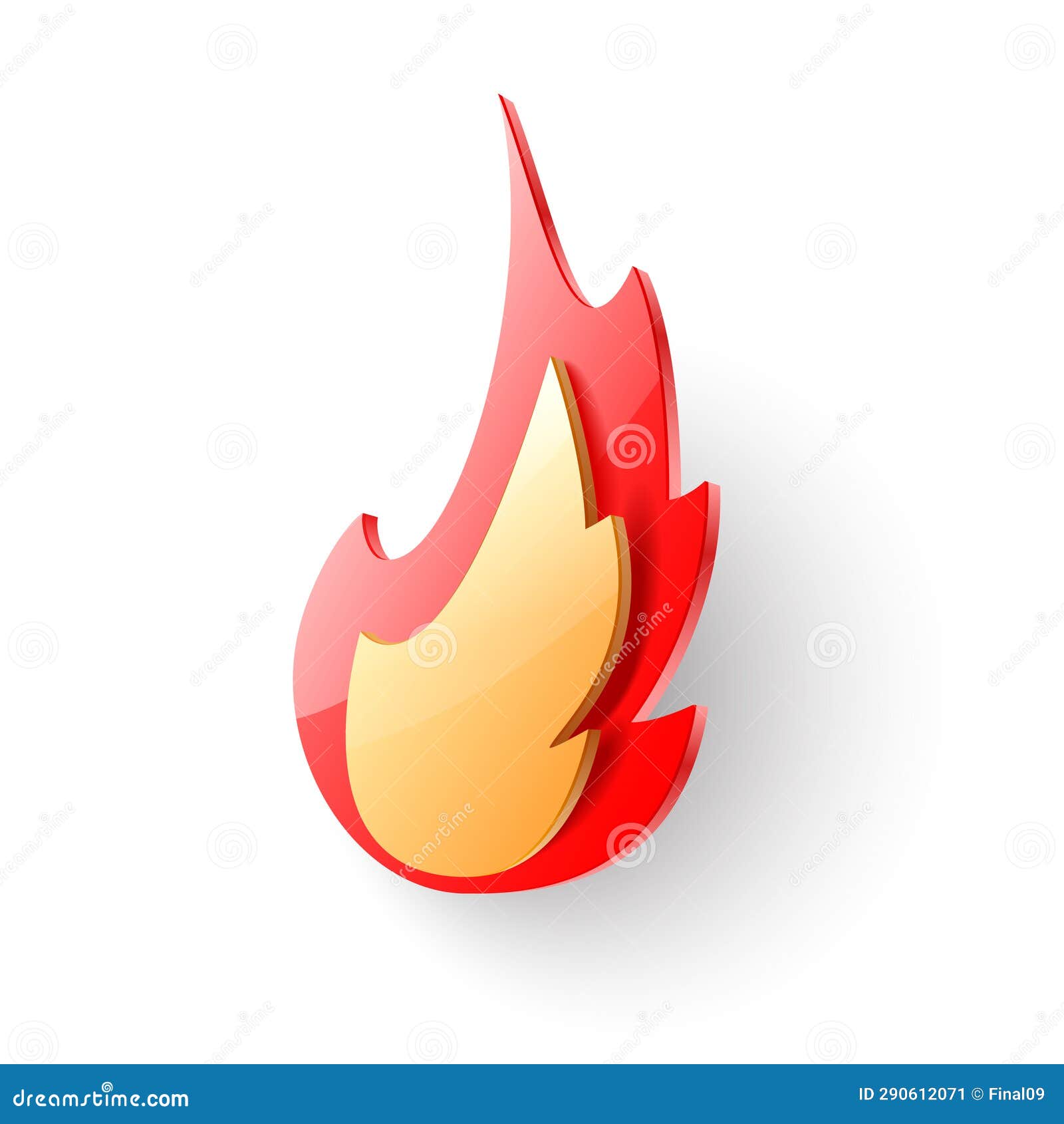 3d fire flame vector icon. stock vector. Illustration of light - 290612071
