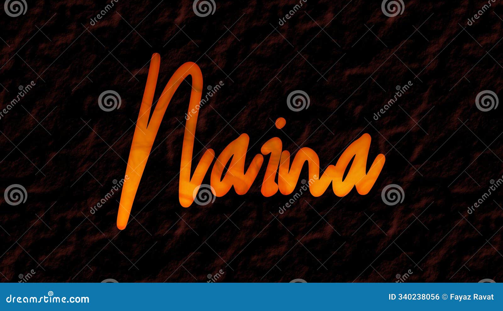 3D Fire Text Effect of Hindi Name Naina on Dark Background. Stock ...