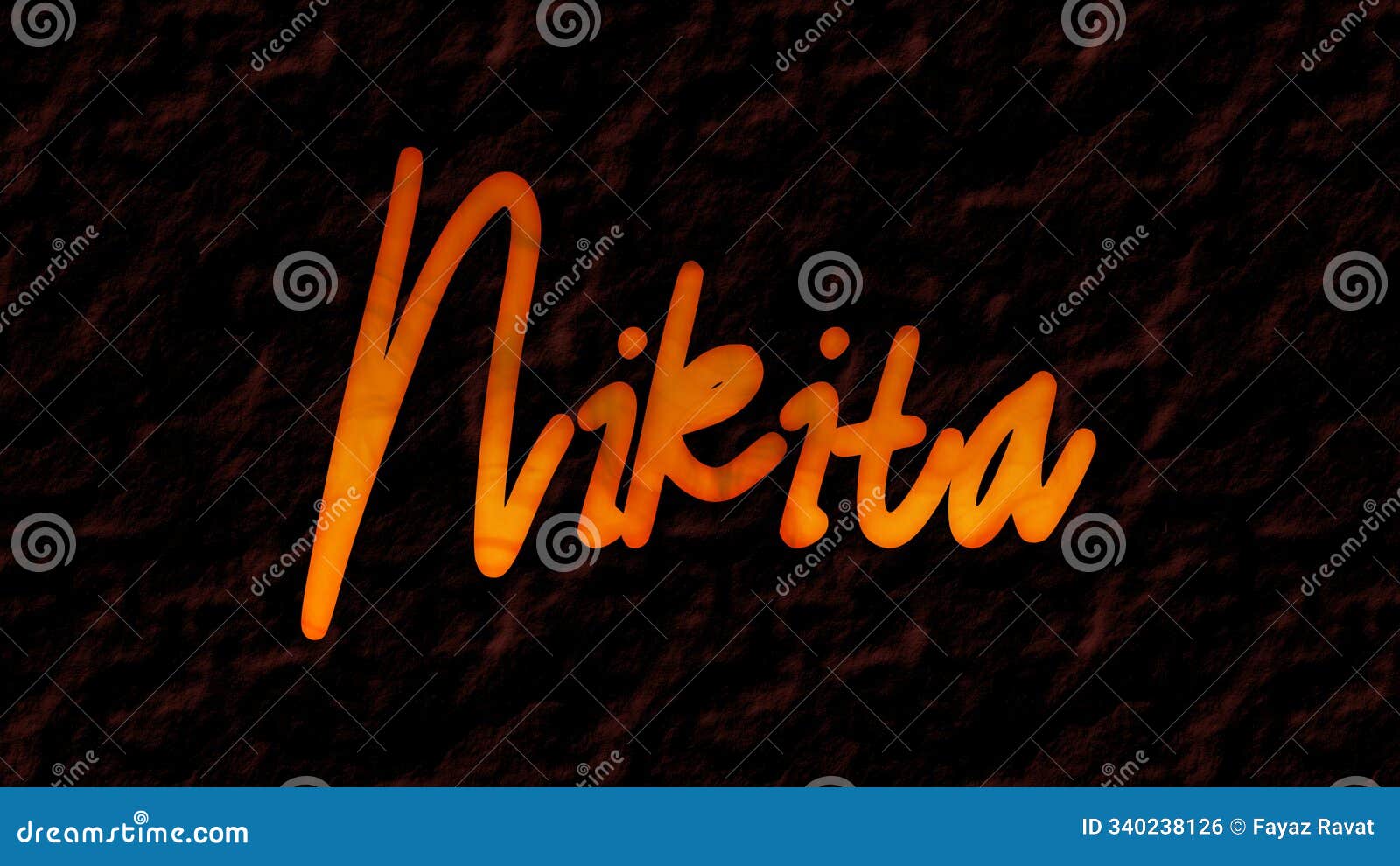 3D Fire Text Effect Of Hindi Name Nikita On Dark Background. Stock ...