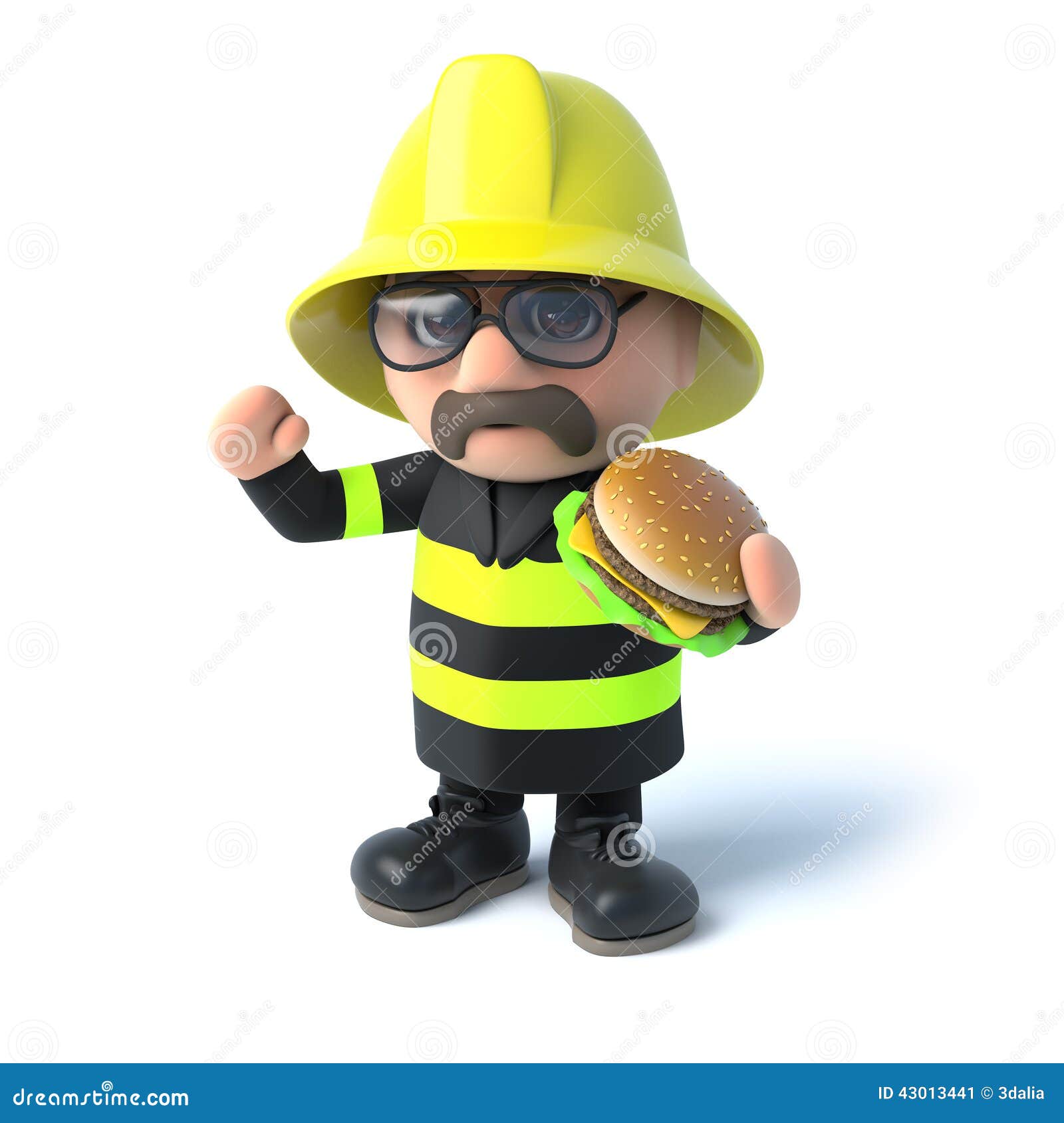 Firefighter Eating Lunch Cartoon Colored Clipart | CartoonDealer.com ...
