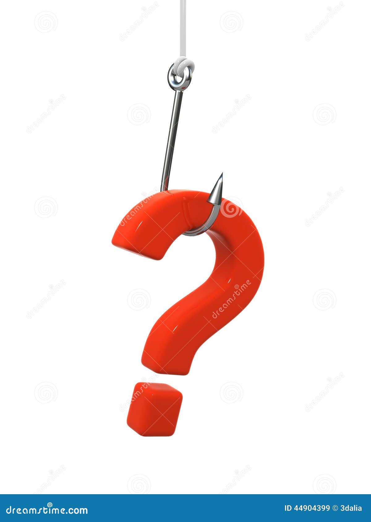 3d Fishing Hook Catches a Question Mark Stock Illustration ...