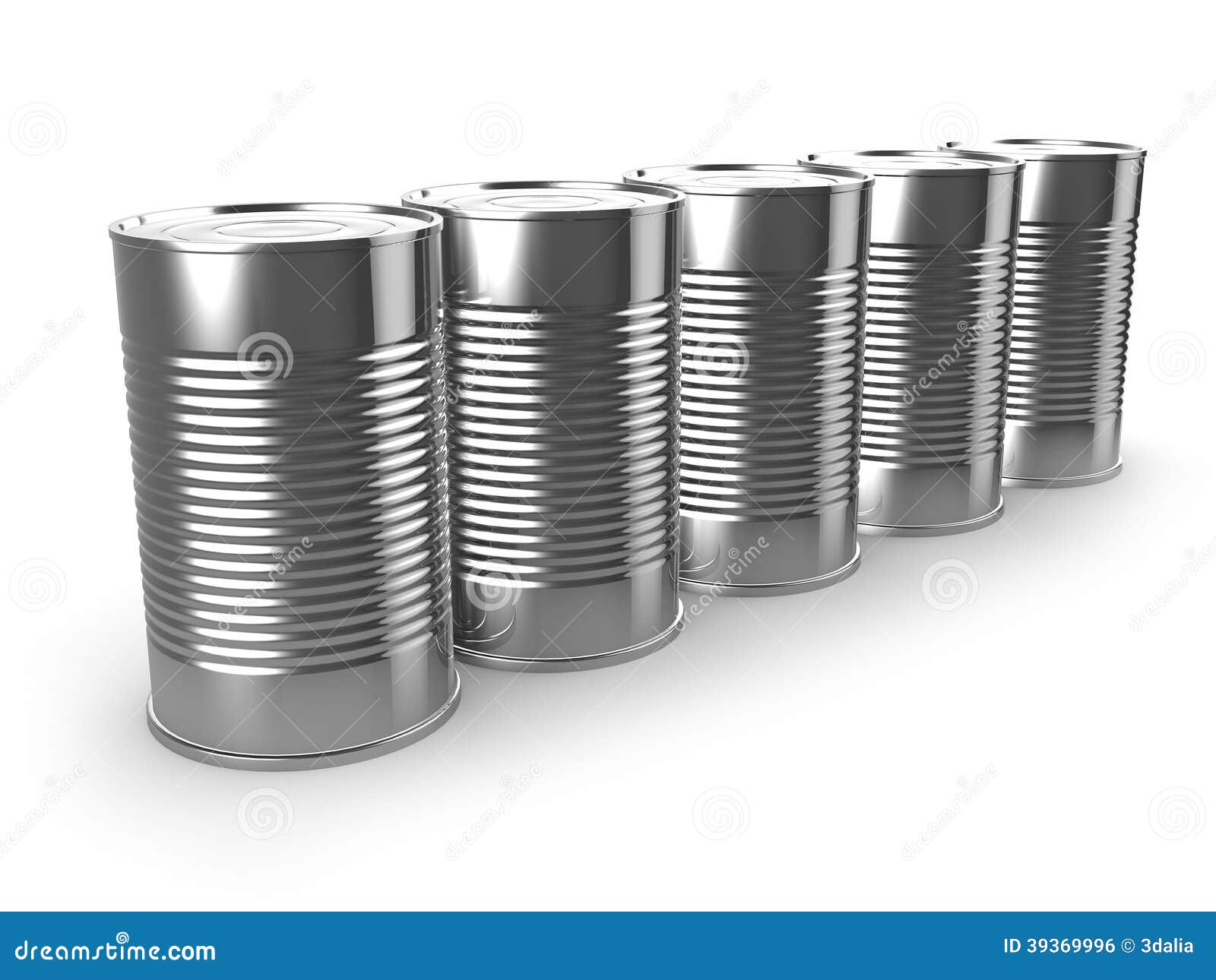 3d Five tin cans stock illustration. Illustration of store - 39369996