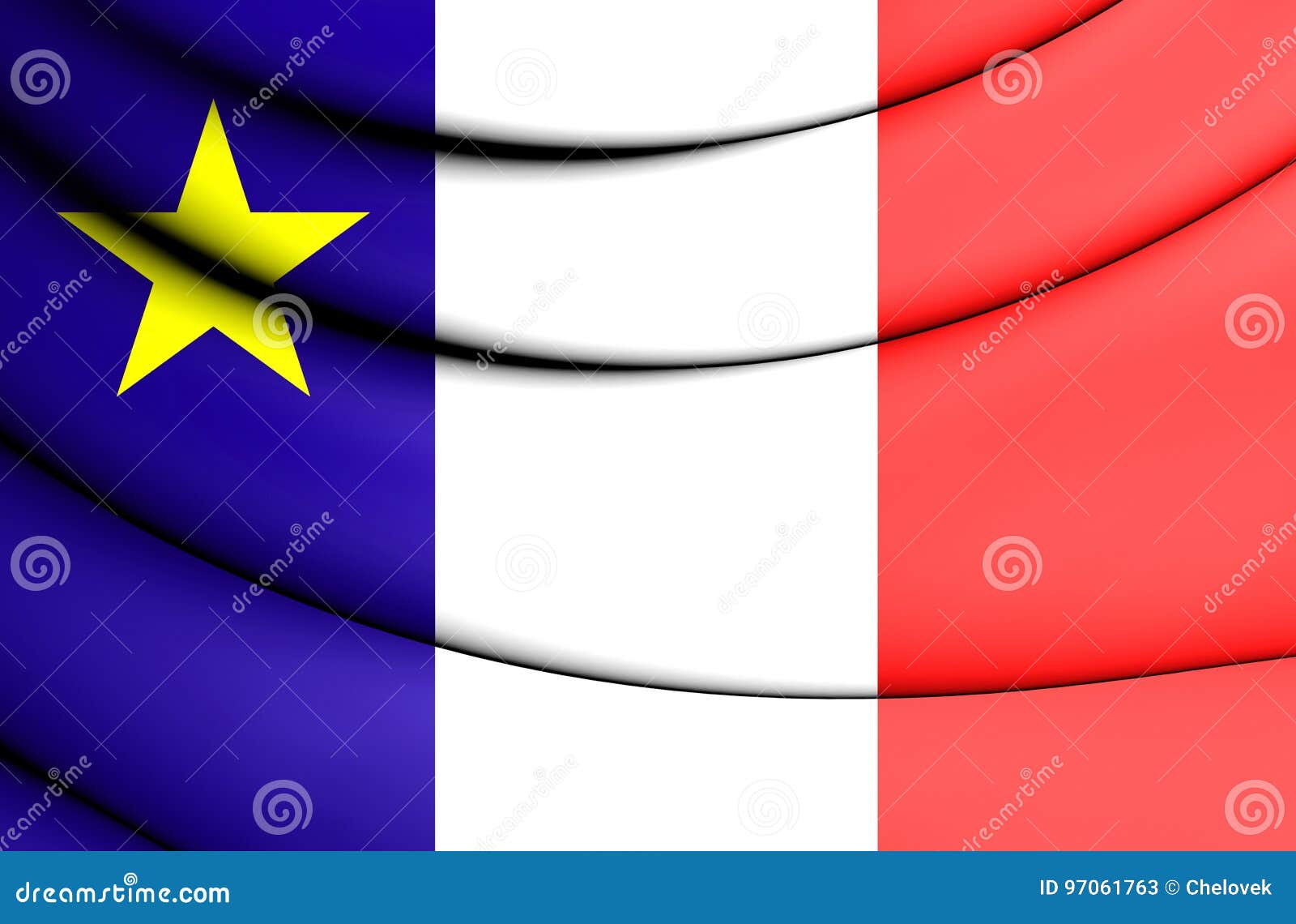 3D Flag of Acadia, Canada. stock illustration. Illustration of insignia ...