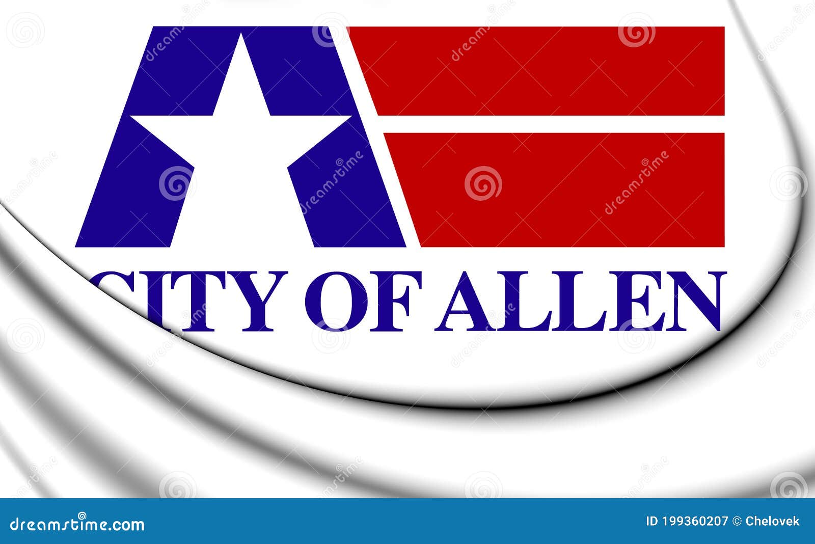 3D Flag of Allen Texas, USA. Stock Illustration - Illustration of ...