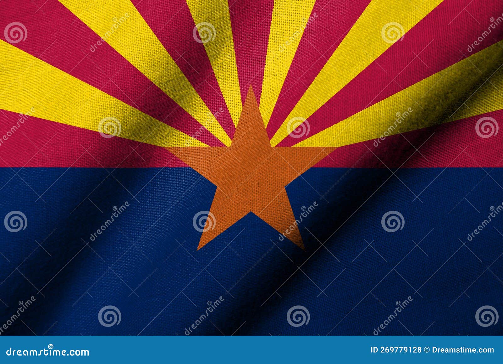 3D Flag of Arizona waving stock illustration. Illustration of design ...