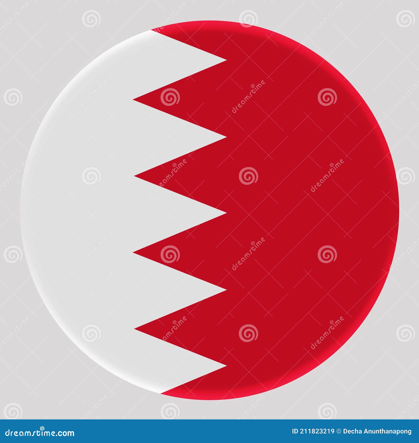 3D Flag of Bahrain on Circle Stock Illustration - Illustration of flag ...