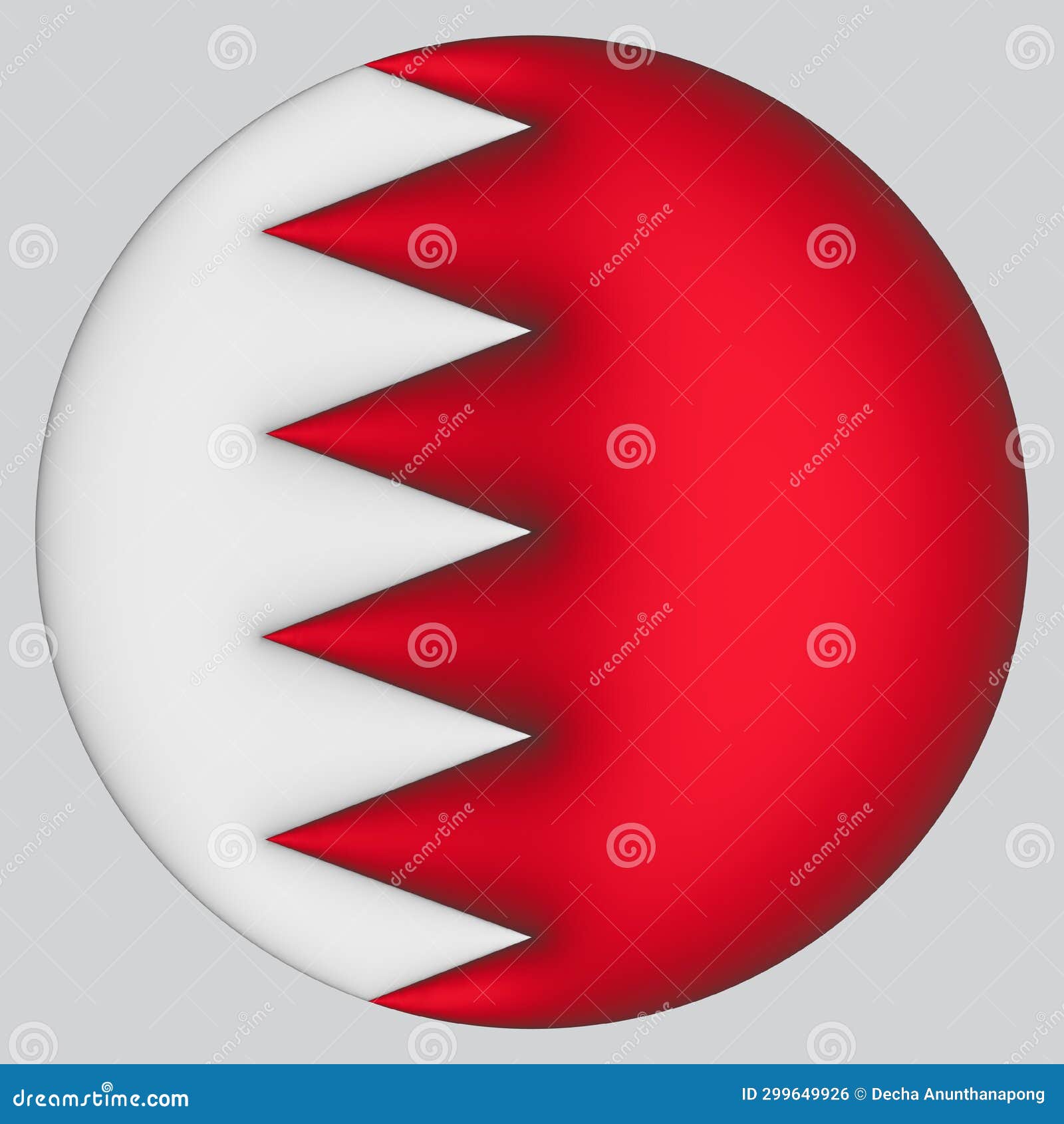 3D Flag of Bahrain on Circle Stock Illustration - Illustration of north ...