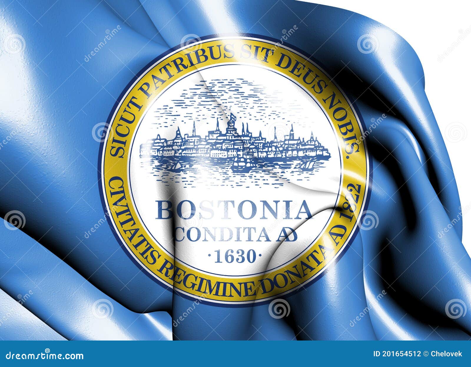 3D Flag of Boston, USA. stock illustration. Illustration of ...