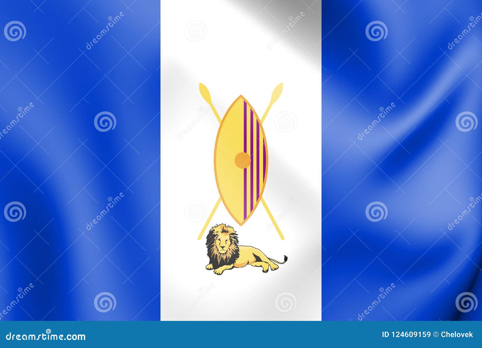 3D Flag of Buganda Kingdom. Stock Illustration - Illustration of coats ...