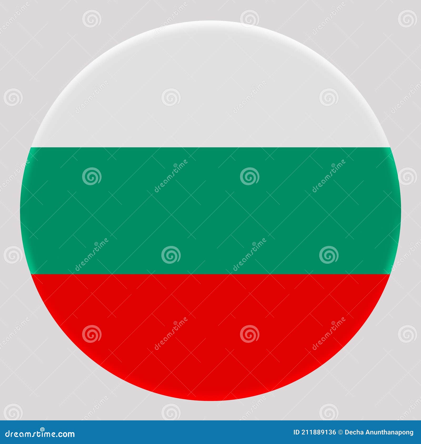 3D Flag of Bulgaria on Circle Stock Illustration - Illustration of ...