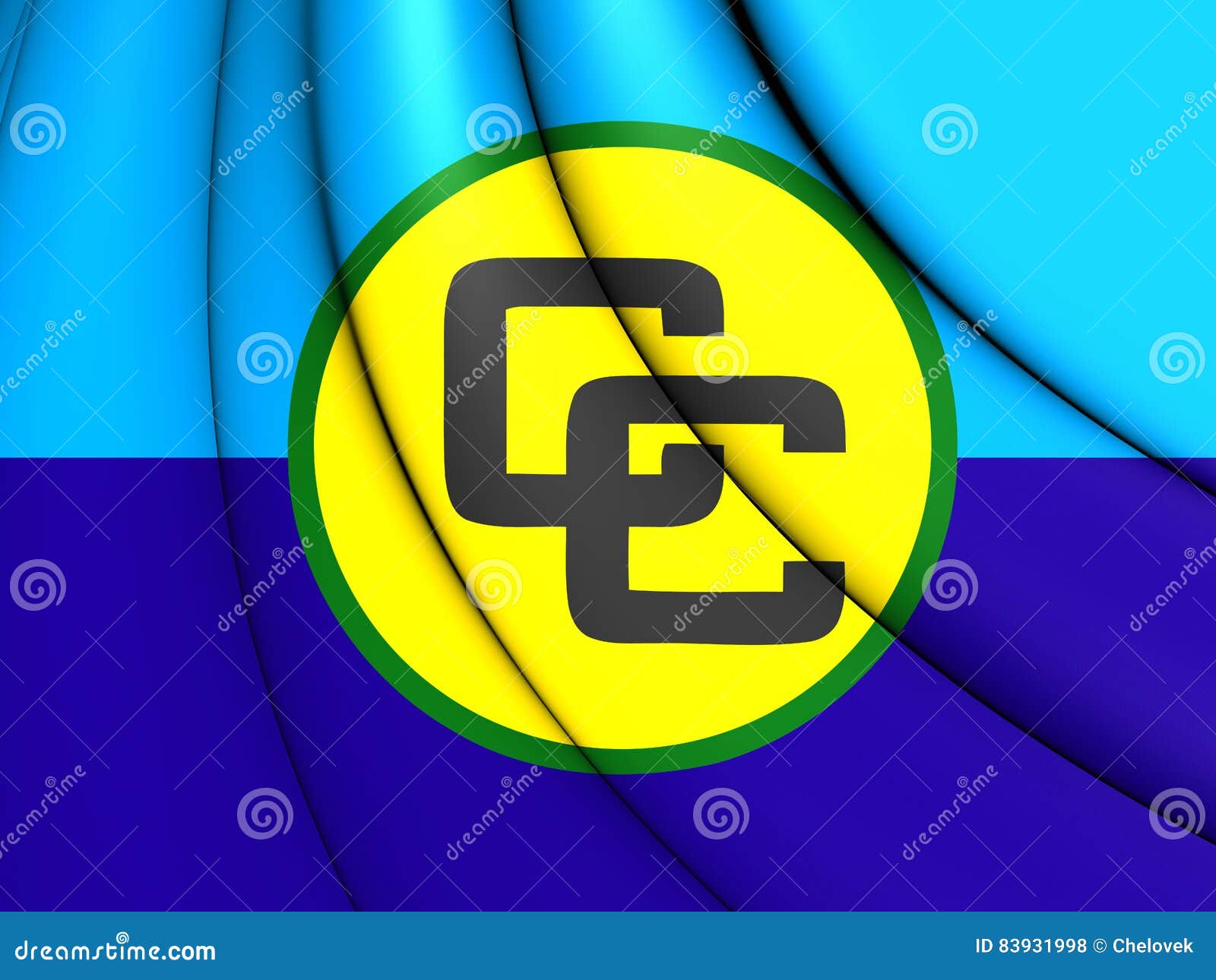 Caribbean Community Flag Waving Vector Illustration On White Background ...