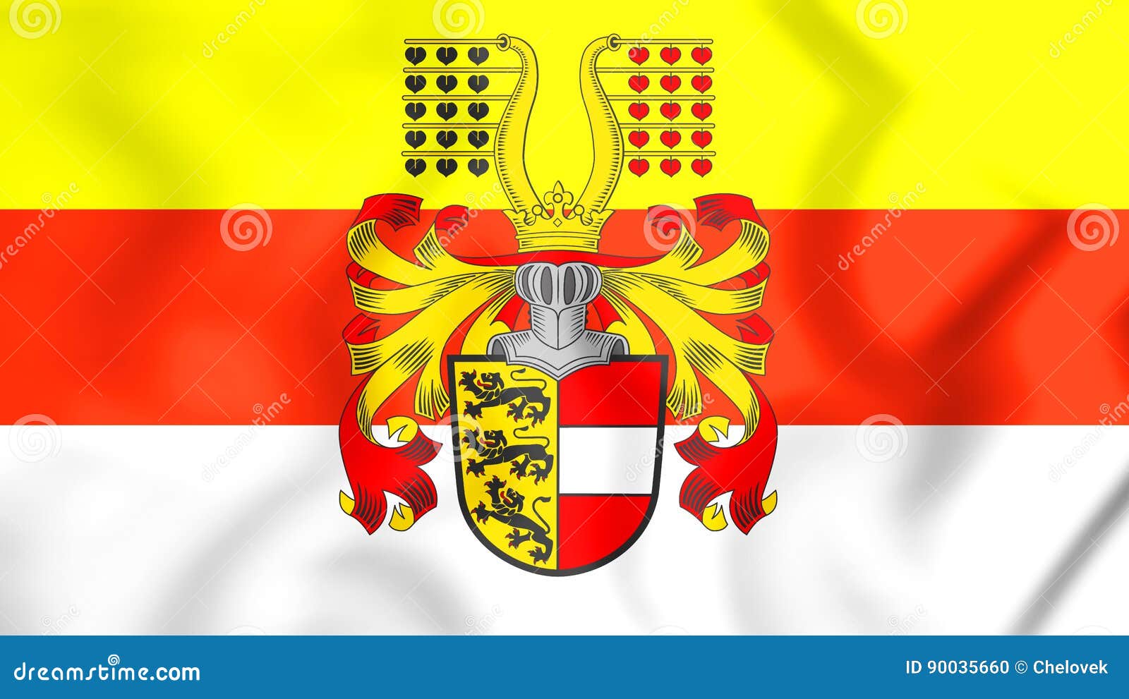 3D Flag of Carinthia, Austria. Stock Illustration - Illustration of ...