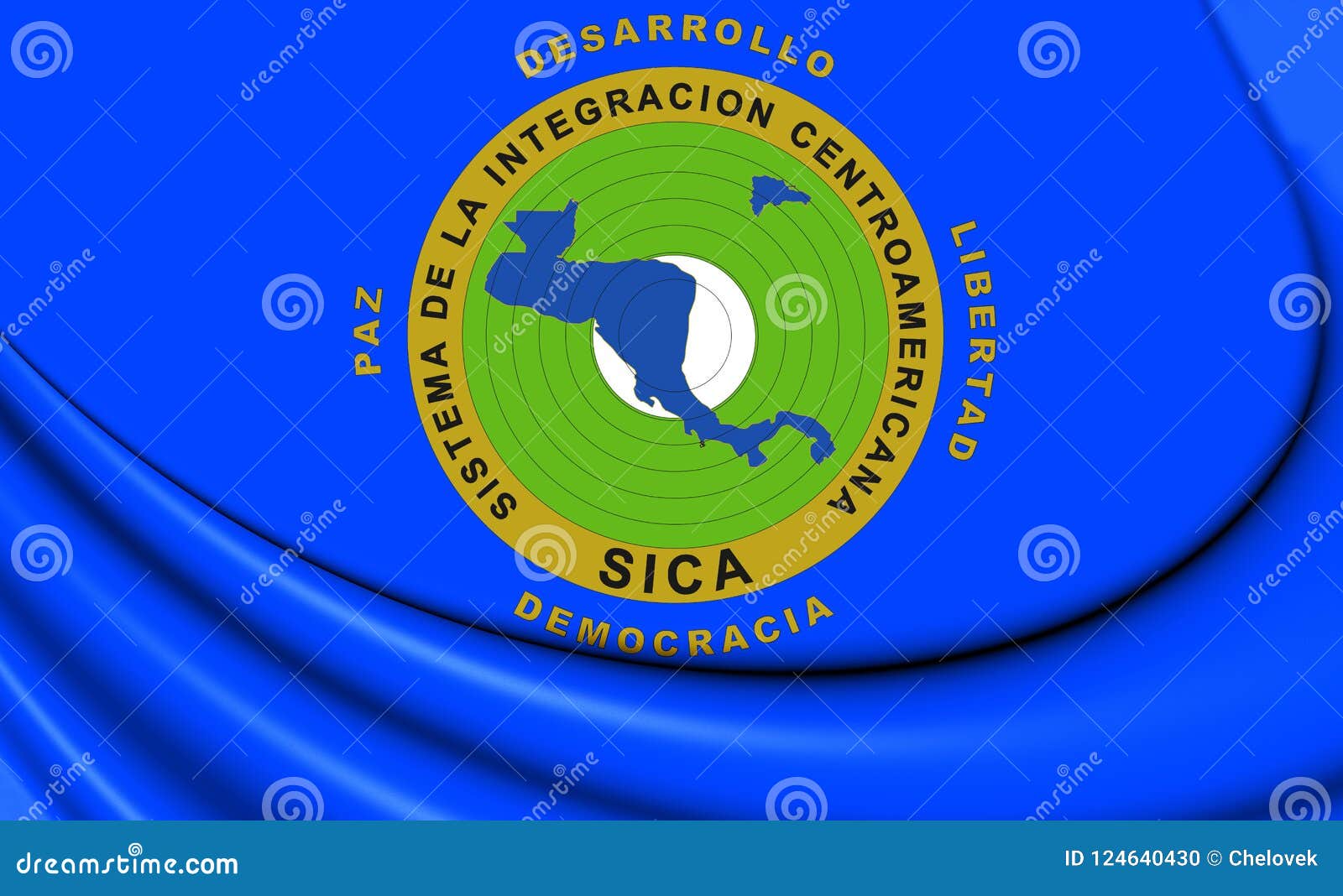 3D Flag of the Central American Integration System. Stock Illustration ...