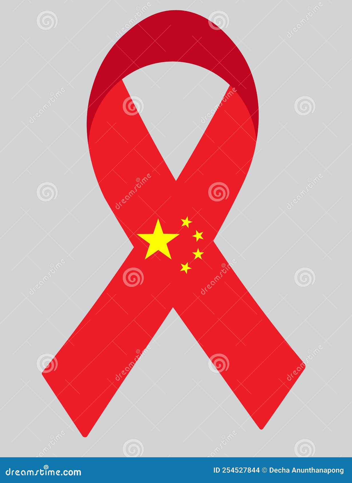 3D Flag of China on ribbon stock vector. Illustration of pattern ...